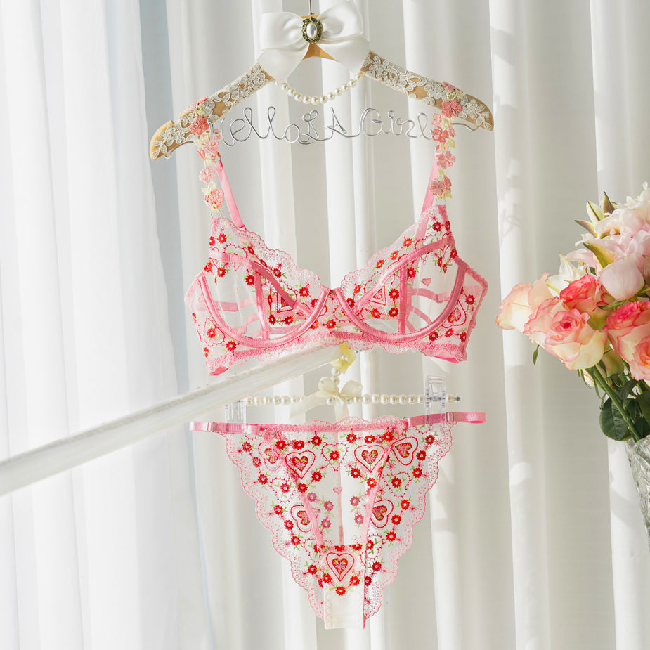 Pink Cute Sweetheart Lingerie Set | HelloLAGirl – Hello.LA.Girl