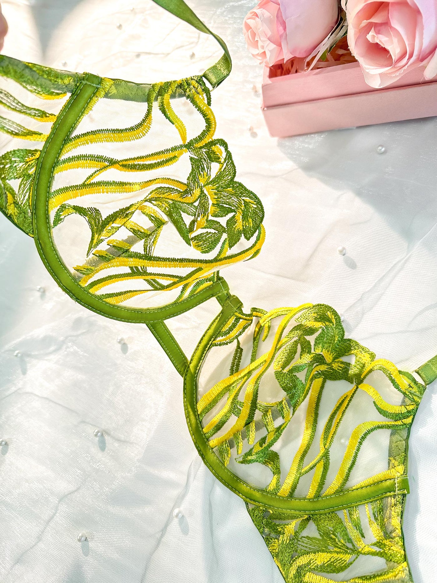 Green Leaves Lingerie Set | HelloLAGirl – Hello.LA.Girl