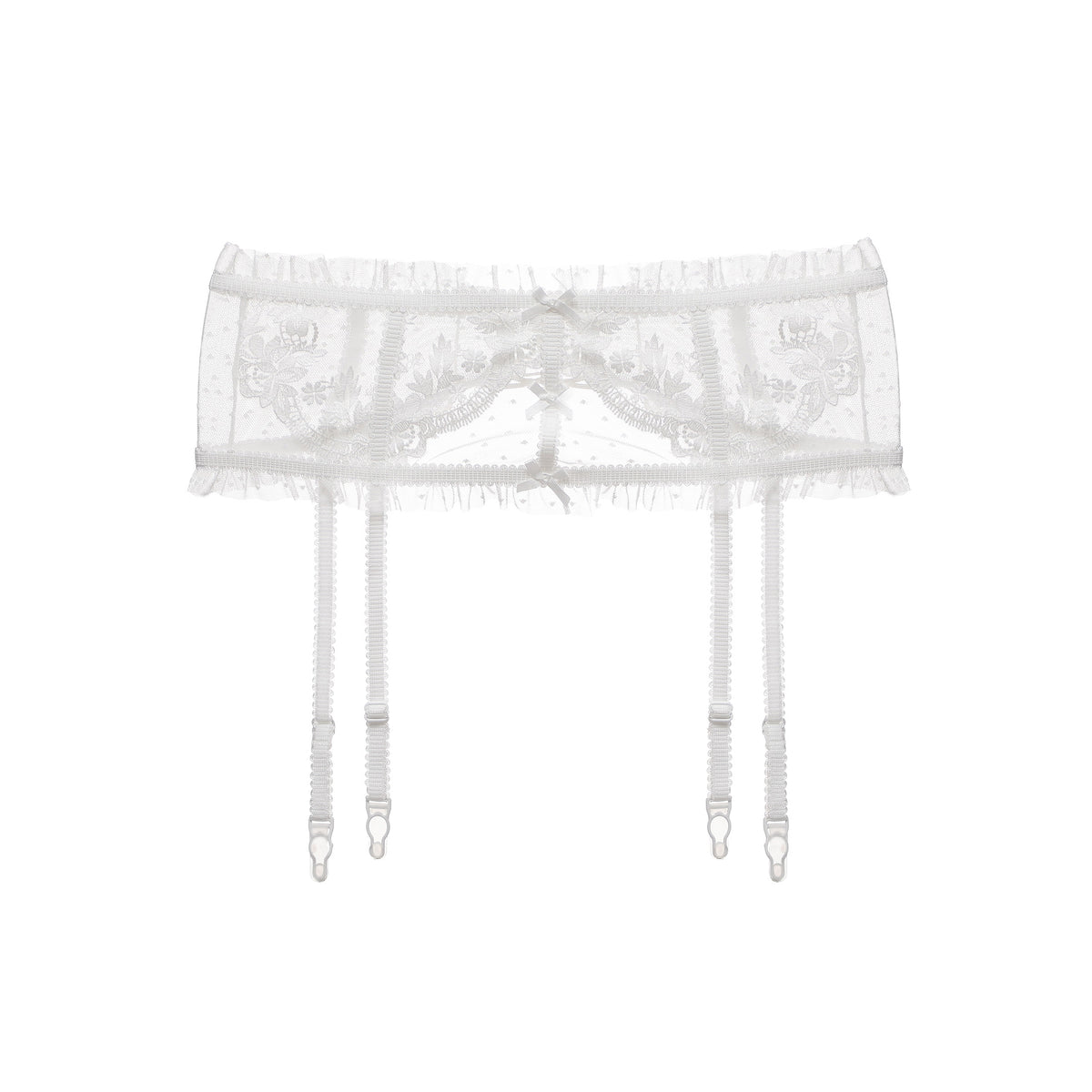 White Guipure 3D Lace Floral Garter Belt Lingerie – Hello.LA.Girl